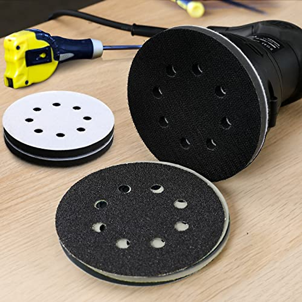 70PCS Wet Dry Sanding Discs, Gibolin 5 Inch 8 Hole Hook and Loop Sandpaper, 400 600 800 1000 1500 2000 3000 Assorted Grits Sanding Sheet, Orbital Dustless Sander for Wood Car Boat Polishing Finishing