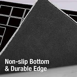 Playmat for Game with Tube - Stitched Play Mat for Card Gameplay with Zones, 2 Player Trainer Game Playing Mat (Black)