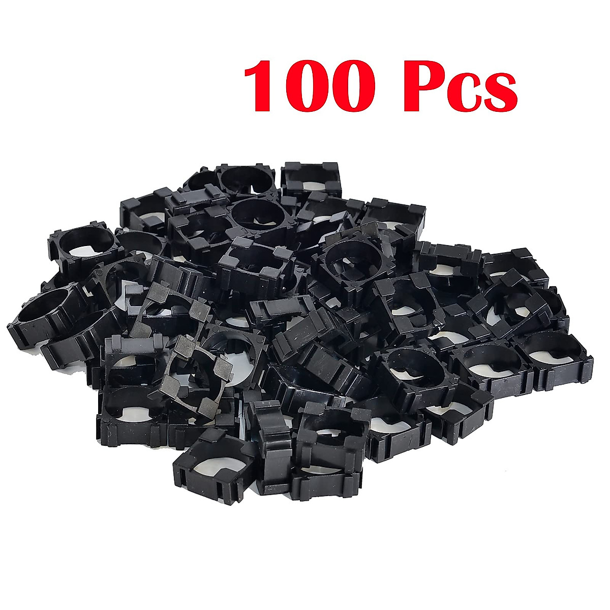 MGGi 100pcs 18650 Lithium Battery Cell Holder, Plastic Li-ion Battery Pack Bracket Safety Spacer Radiating Shell Storage Bracket Cylindrical Cell Battery Stand Cell Spacer for DIY Fixed Battery