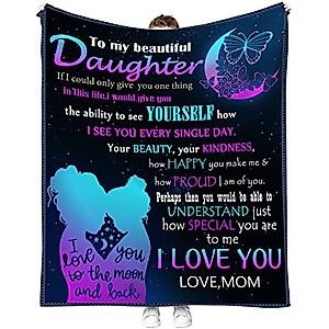 Coolim Daughter Gift from Mom, to My Daughter Blanket from Mom, Daughter Gifts, Halloween Christmas Birthday Gifts for Daughter (Daughter Gift from Mom, 60" L x 50" W)