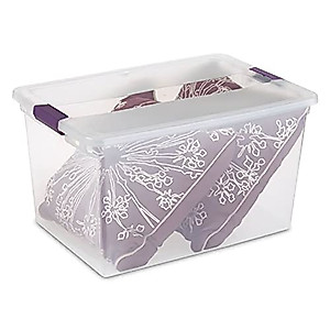 Sterilite 66 Quart Clear Latch Lid Storage Container Tote, 6 Pack, and 6 Quart Clear Latch Lid Storage Container Tote, 12 Pack for Home Organization