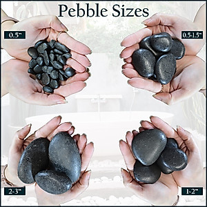 Margo Garden Products 2-3" 20lbs Rainforest Grade A Black Pebbles, 20 lb