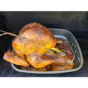 SafBbcue Turkey Cannon Infusion Roaster, Turkey Beer Can Stand, Beer Can Chicken Roaster for Thanksgiving, for Big Green Egg Beer Can Chicken, Camp Chef Turkey, Vertical Turkey Smoking Rack