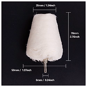 Swpeet 4 Pcs White Cotton Polishing Buff Wheel Set for Polishing Tools, Polishing Pad Wheel Set Perfect for Manifold, Aluminum, Stainless Steel and Chrome (Cone/Column/Mushroom/T-Shaped)