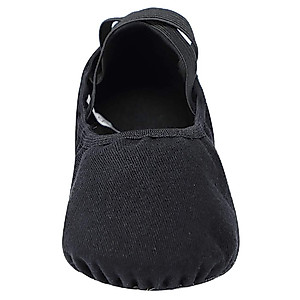 Linodes Dance Shoes for Girls Stretch Canvas Split Sole for Women-Black-9M