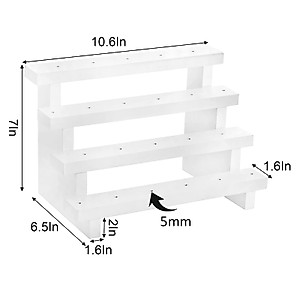 WUWEOT Cake Pop Stand Riser, 22 Holes Wooden Lollipop Holder, 4 Tier White Candy Sucker Display Shelf for Dessert Table of Wedding, Shower, Birthday Party