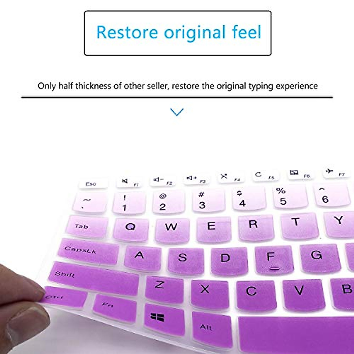 Keyboard Cover for Lenovo IdeaPad 15.6" 320 330 330s 340s 520 720s 130 S145 L340 S340 |2019 2018 New Lenovo IdeaPad 15.6" |Lenovo IdeaPad 320 330 17.3" | 15.6" Lenovo V330 V130-GPurlple