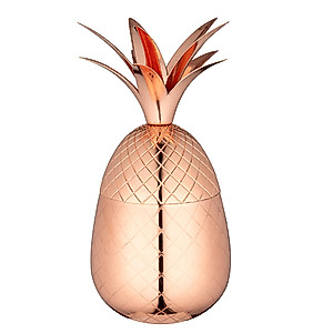 Restaurantware 24-OZ Pineapple Drink Tumbler: Perfect for Bars Restaurants and Catered Events - Copper Drink Cup with Silver Stainless Steel Interior Lining and Straw Slot - 1-CT