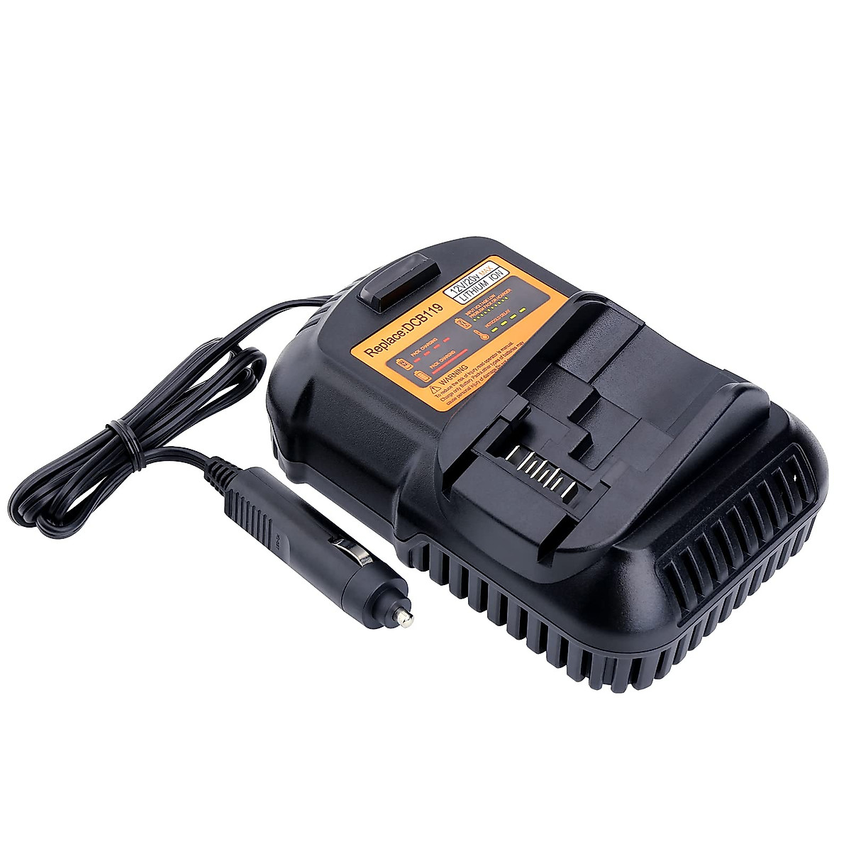 Kotoate DCB119 Car Battery Charger Compatible with 12V, 20V & 60V MAX Lithium Ion Battery DCB203 DCB201 DCB204 DCB206 DCB606 DCB609 DCB120 Replacement for 20V MAX Vehicle Charger