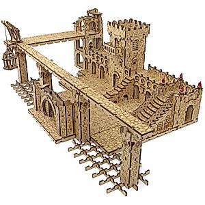 TowerRex 3D Modular Battle Map D&D Terrain Prison Buildings - DND Accessories, Set for Dungeons & Dragons, Pathfinder, Warhammer, Tabletop Battle mat Grid, Wargaming Terrain for 32mm 28mm Miniatures