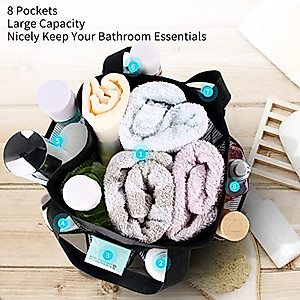 Faswyong Mesh Shower Caddy,Portable Shower Caddy Dorm, Quick Dry Mesh Shower Caddy, Bathroom mesh shower Caddy For College Dorm Room Essentials, Gym, Bathroom, Camp, Travel(black)