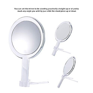 B Beauty Planet Handheld Mirror with Handle Double Sided, 1x/15x Magnifying Hand Mirror for Women, Hand Held Mirror with Adjustable Stand, 6"