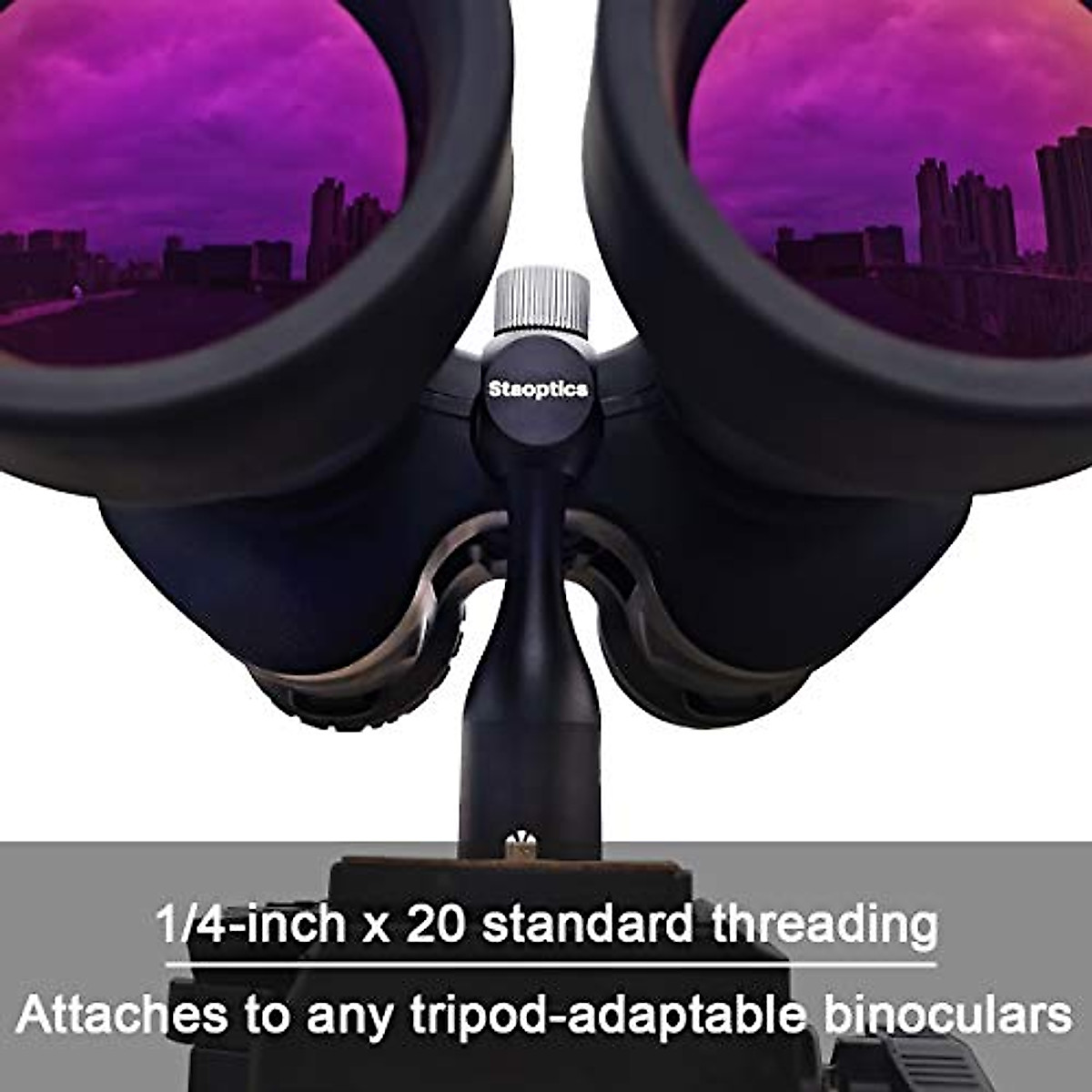 Staoptics Binocular Tripod Adapter Quick Release 1/4-20Inch Threading Detachable Universal Mount for 8x32 8x36 8x40 8x42 10x50 12x60 15x60 15x70 20x80 25x70 Binoculars etc Model