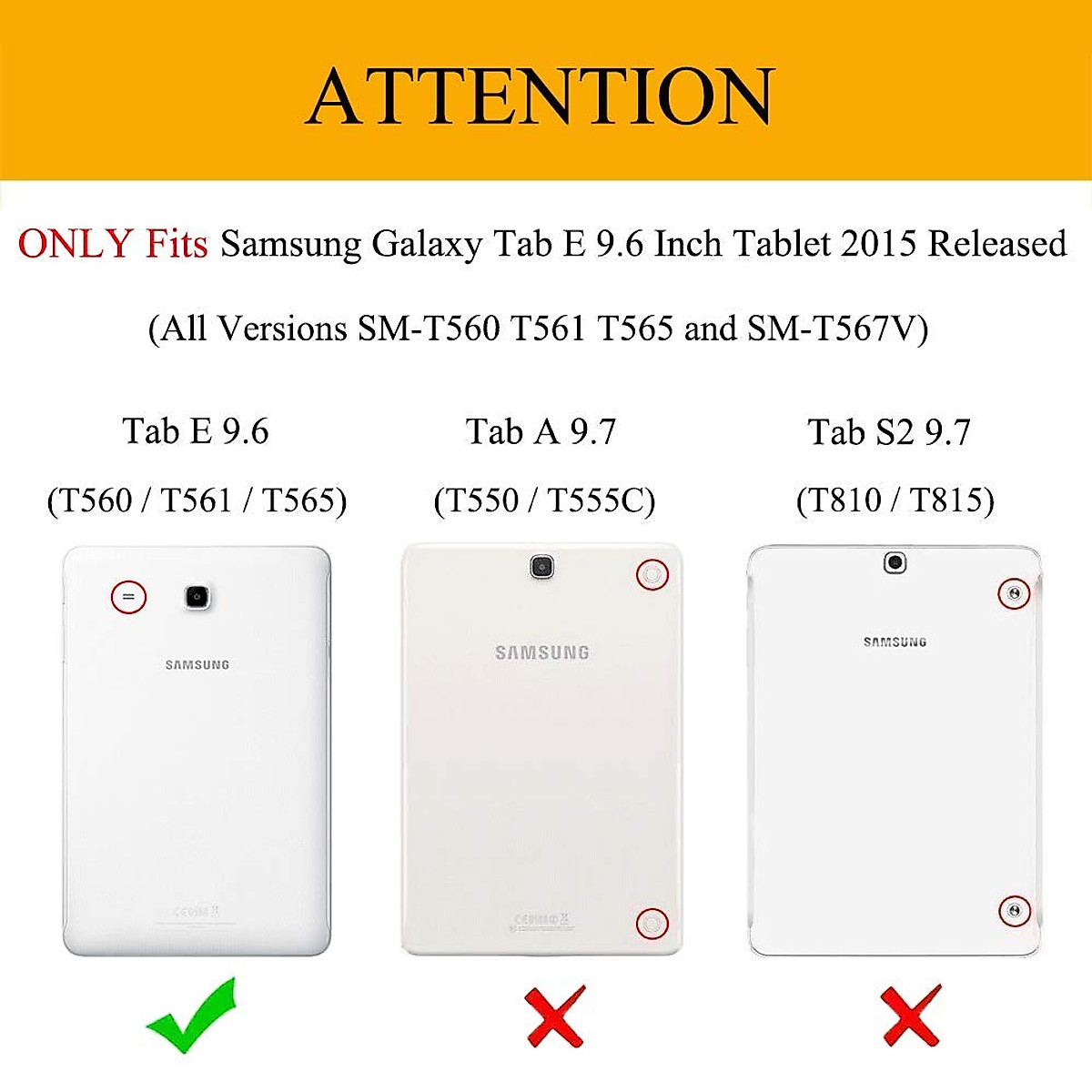 EKVINOR Galaxy Tab E 9.6 Case - Slim Leather Stand Folio Case Cover for Samsung Galaxy Tab E 9.6 Inch Tablet (Fit All Versions SM-T560 T561 T565 and SM-T567V) - Light Blue