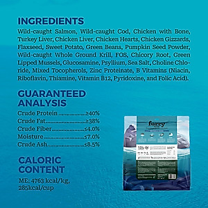 FURRY · WONDER . Freeze Dried Raw Dog Food Salmon and Cod Recipe 16 Ounce, USA Made Grain Free High Protein Dog Food for Complete Meal or Food Topper, Freeze Dried Raw Diet for Skin & Coat Vitalize