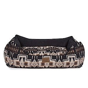 Pendleton Harding Kuddler Dog Bed, 24" L X 30" W X 9" H, Medium, Black / Tan