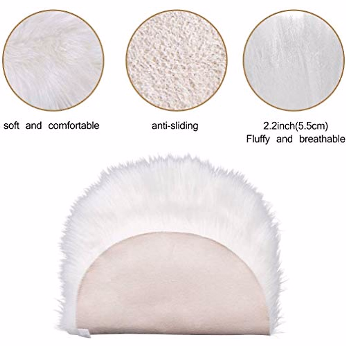 RosieLily Ultra Soft 1.3 x 2 Feet Faux Fur Rug, Fluffy Shaggy Area Rug Sheepskin Fur Rug, White Fuzzy Rug Machine Washable Shag Rug, Nursery Decor Throw Rugs Carpet for Bedroom, Kids Room, Living Room