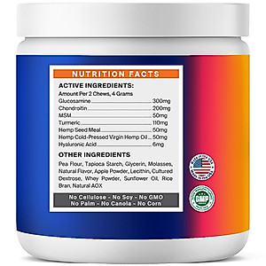 ALFIE'S CHOICE Hip and Joint Chews for Dogs - Advanced Hemp & Glucosamine for Dogs, Hip Joint Supplement for Dogs, Chicken Flavor Dog Joint Supplement Large Breed & Small Breed - 12 oz, Appx 160 Ct
