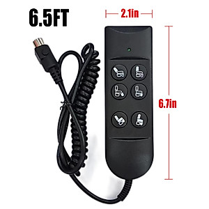 Lift Chair Remote Control for Home Power Recline Hand Control 6 Button Remote with 5-Pin Plug Extension Cable Fit for Okin Dewert Limoss Lazyboy Golden Catnapper