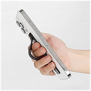 SaharaCase FingerGrip Cell Phone Grip for Most Cell Phones [Lightweight Construction] Antislip Strap Integrated Kickstand (Black)