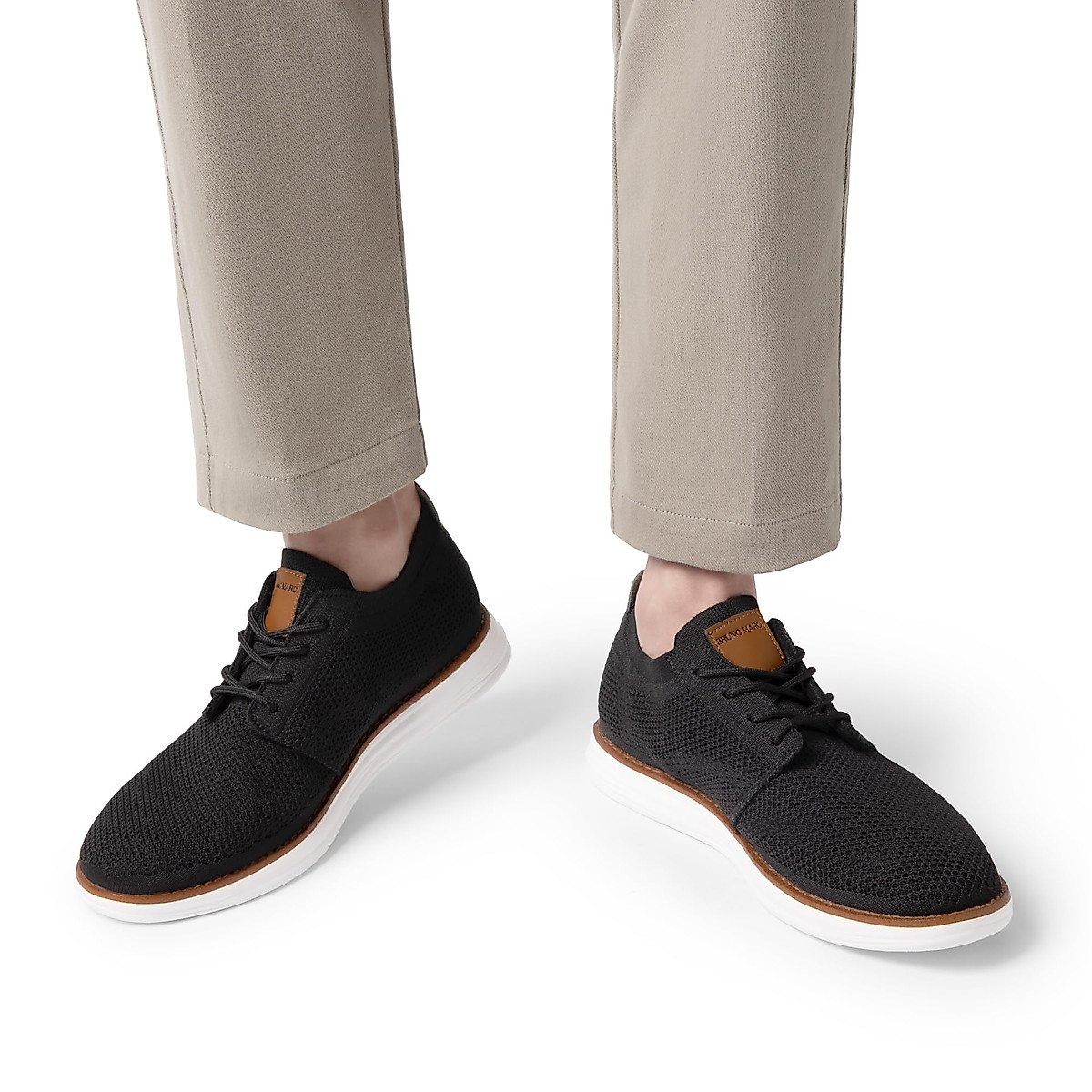 Bruno Marc Men's CoolFlex Breeze Mesh Sneakers Oxfords Lace-Up Lightweight Casual Walking Shoes,Size 8,01 Black,Grand