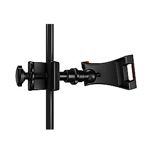 IK Multimedia iKlip 3 Tablet Holder for mic Stands, fits iPad and Android Tablets Between 7" to 12.9" with an Adjustable 360° Swivel and Soft-Touch fit