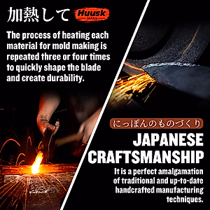 Huusk 7.4 Inch Meat Cleaver for Meat Cutting, Hand-Forged High Carbon Steel Butcher Knife with Sharp Blade & Ergonomic Handle, Professional Butcher Knife for Home Kitchen Cooking