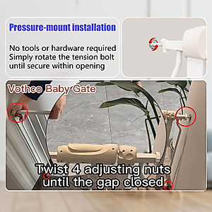 Vothco Baby Gates Extra Wide 62-67 Inch Large Baby Gates for Stairs Tension Pet Dog Gates Indoor for Doorways No Drilling Pressure Mounted Pet Gates for Kids