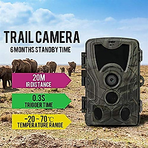 DUONIANHESJ HC801A Hunting Camera 16MP 32GB/64GB IP65 Photo Traps 0.3s Trigger Time 940nm Wild Camera 1080P Waterproof Trail Camera (Color : 1pc, Ships from : China)