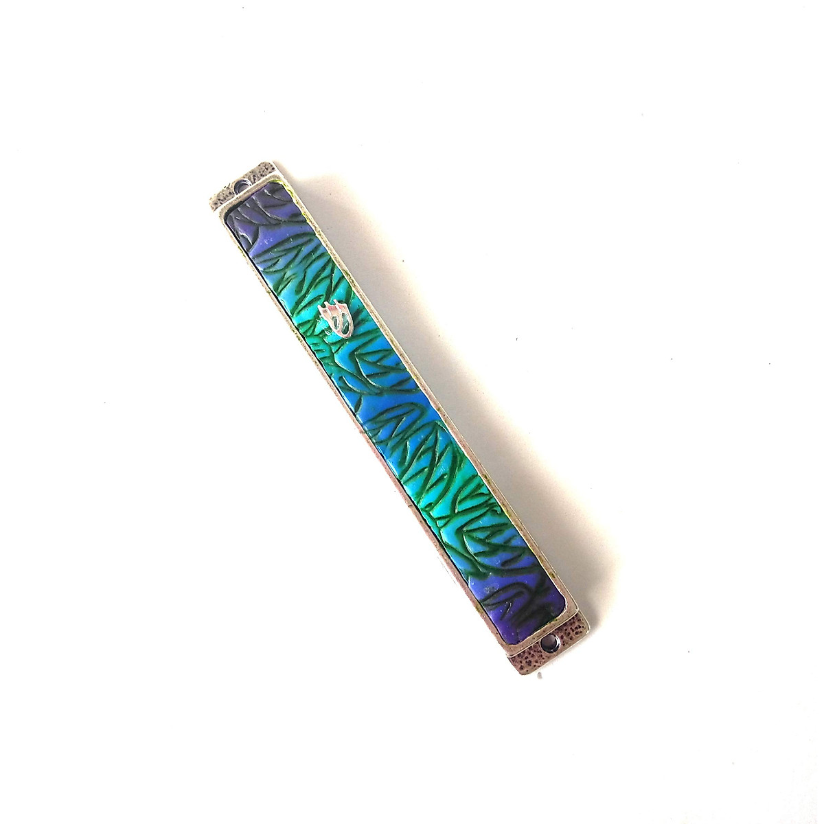 Mezuzah Case, Handmade Judaica Art by Israeli artist, perfect as wedding and Bar Mitzvah Gift