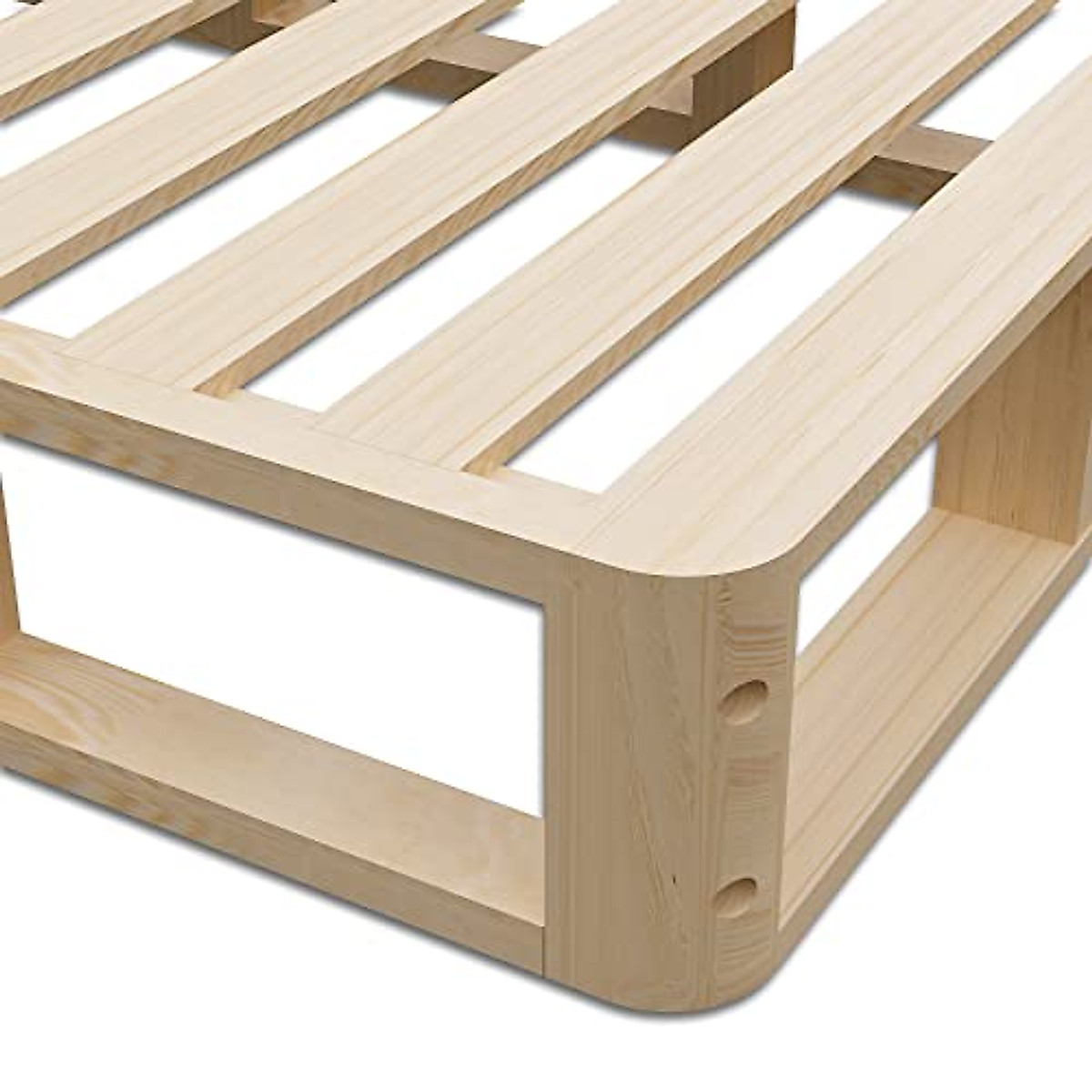Spring Coil, 4.5-Inch Sturdy Box Spring for Mattress Support-Durable and Easy to Assemble Natural Wood Foundation for King, White
