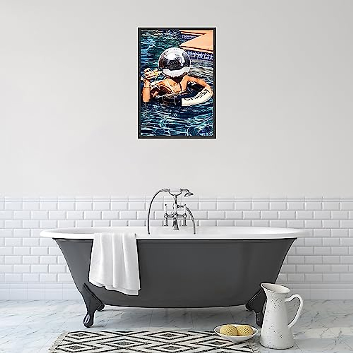 Trendy Wall Art Aesthetic Preppy Poster Print Funny Black and White Wall ArtDisco Canvas Wall Art Trendy Newspapers Print Wall Decor for Living Room Dorm Room Bar Cart 16x24in Unframed