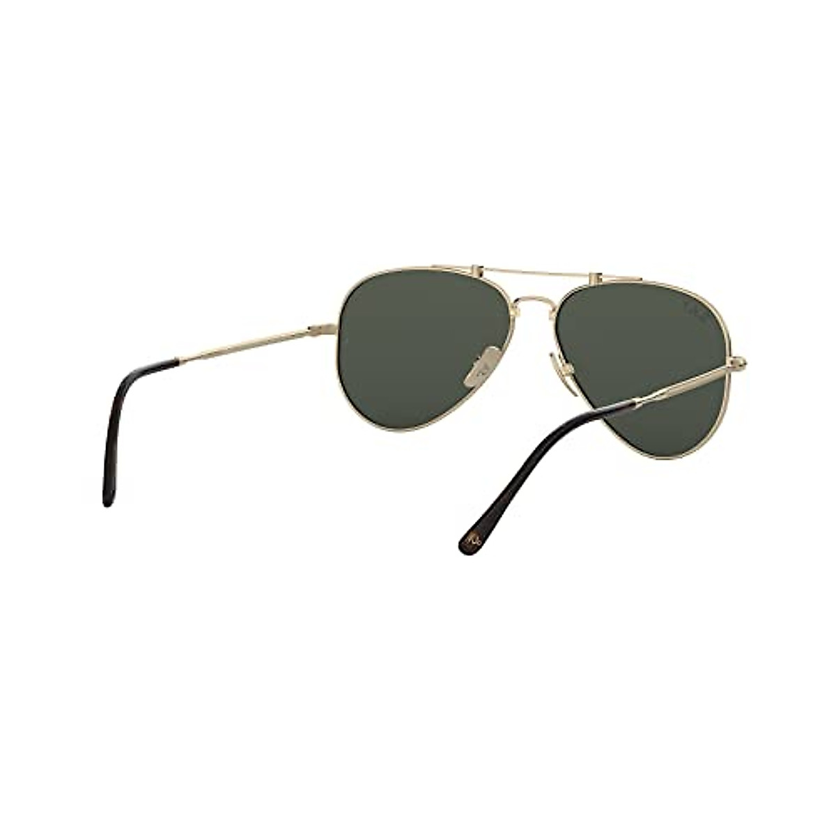 Ray-Ban RB8125M Titanium Aviator Sunglasses, Gold Demigloss/Polarized G-15 Green, 58 mm