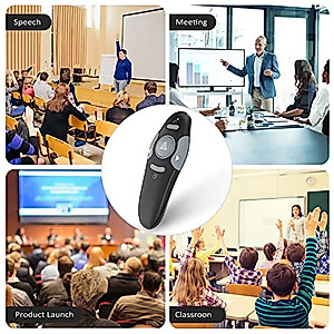 yooswell Presentation Clicker Wireless Presenter Remote Clicker for PowerPoint .RF 2.4GHz Presenter Remote Google Slide Advancer Powerpoint Clicker for Computer/Laptop/Mac/Keynote (Grey)