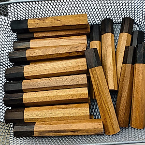 1PC Japanese Solid Wood Octagonal Knife Handle, Blank DIY Cutter Grip Replacement is Suitable for Kitchen Knives, Fish Head Knives, Etc.