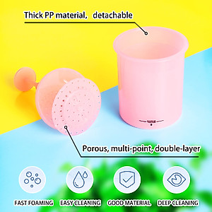 2Pcs Face Wash Foam Maker for Face Wash, Facial Cleaning Tool, Deep Skincare Cleaner Tools for Travel Household (Pink and White)