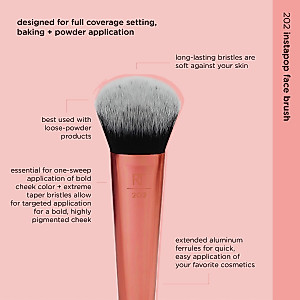 Real Techniques Seamless Complexion Makeup Brush, For Foundation, Primer, & Moisturizer, Multipurpose Foundation Brush Or Skincare Tool, Streak-Free, Buildable Coverage & Natural Finish, 1 Count