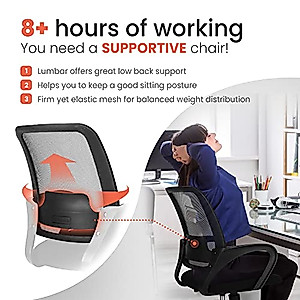 neo chair Office Chair Ergonomic Desk Chair Mesh Computer Chair Lumbar Support Modern Executive Adjustable Rolling Swivel Chair Comfortable Mid Black Task Home Office Chair, Black