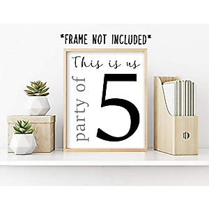 Party of 5 Wall Decor (11x14 inch Unframed Farmhouse Print, Party of 5 Sign, Farmhouse Decor, Great Gift, Party of Five Family Sign, Party of Five Sign, This Is Us Art, Party of 5 Family Sign)