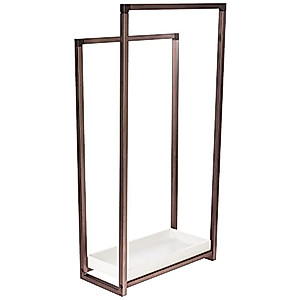 Kingston Brass SCC8265 Pedestal 2-Tier Steel Construction Towel-Rack with Wooden Case, Oil Rubbed Bronze