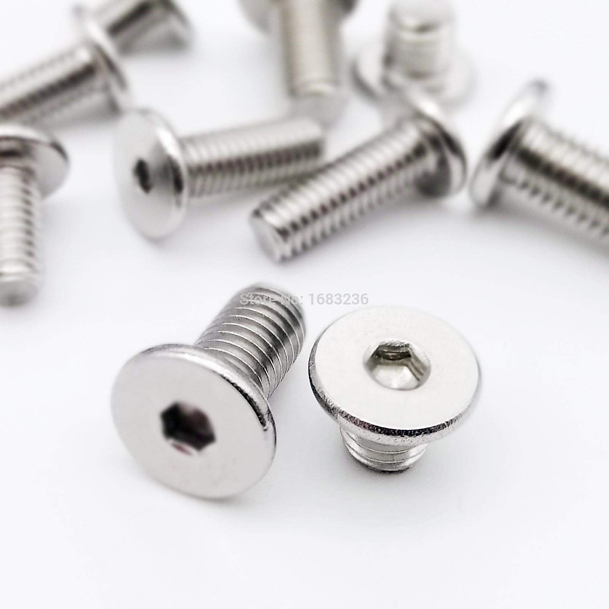 Ochoos 10/50pcs M3 M4 M5 A2-70 SUS 304 Stainless Steel Hex Hexagon Socket Ultra Thin Super Low Short Flat Wafer Head Allen Screw Bolt - (Thread Diameter: M3 50pcs, Length: 5mm)