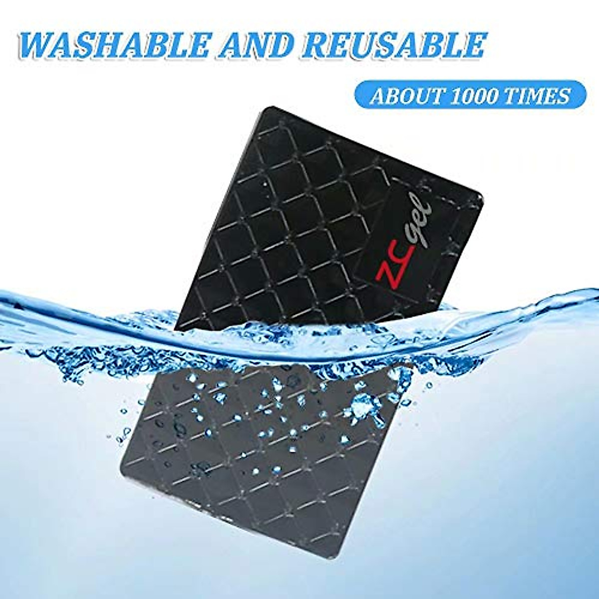 ZC GEL Sticky Dash Pad (4 Pack), Removable and Traceless Car Dashboard Mat with Heat Resistant, Sticky Non-Slip Dashboard Gel Pad for Cell Phone, Sunglasses, Keys, Coins and More (Size: 5.9" x 3.5")