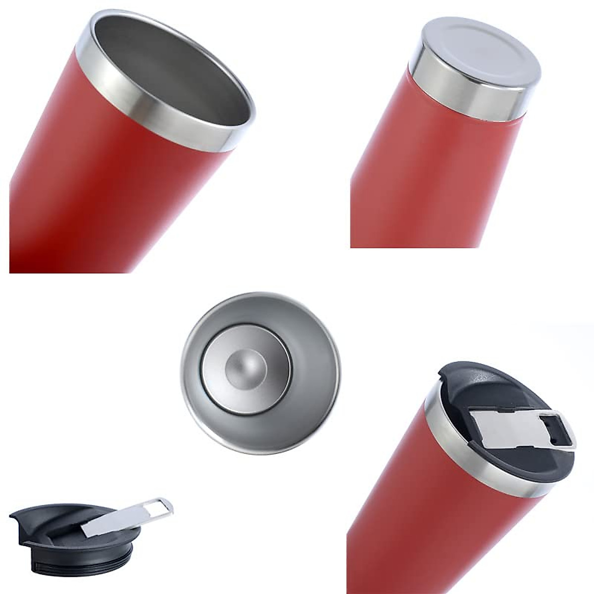 FAMKX 17oz Stainless Steel Double wall Vacuum Insulated Tumbler With Beer Opener, Thermos Travel Mug Keep Drink Cold and Hot(Black)