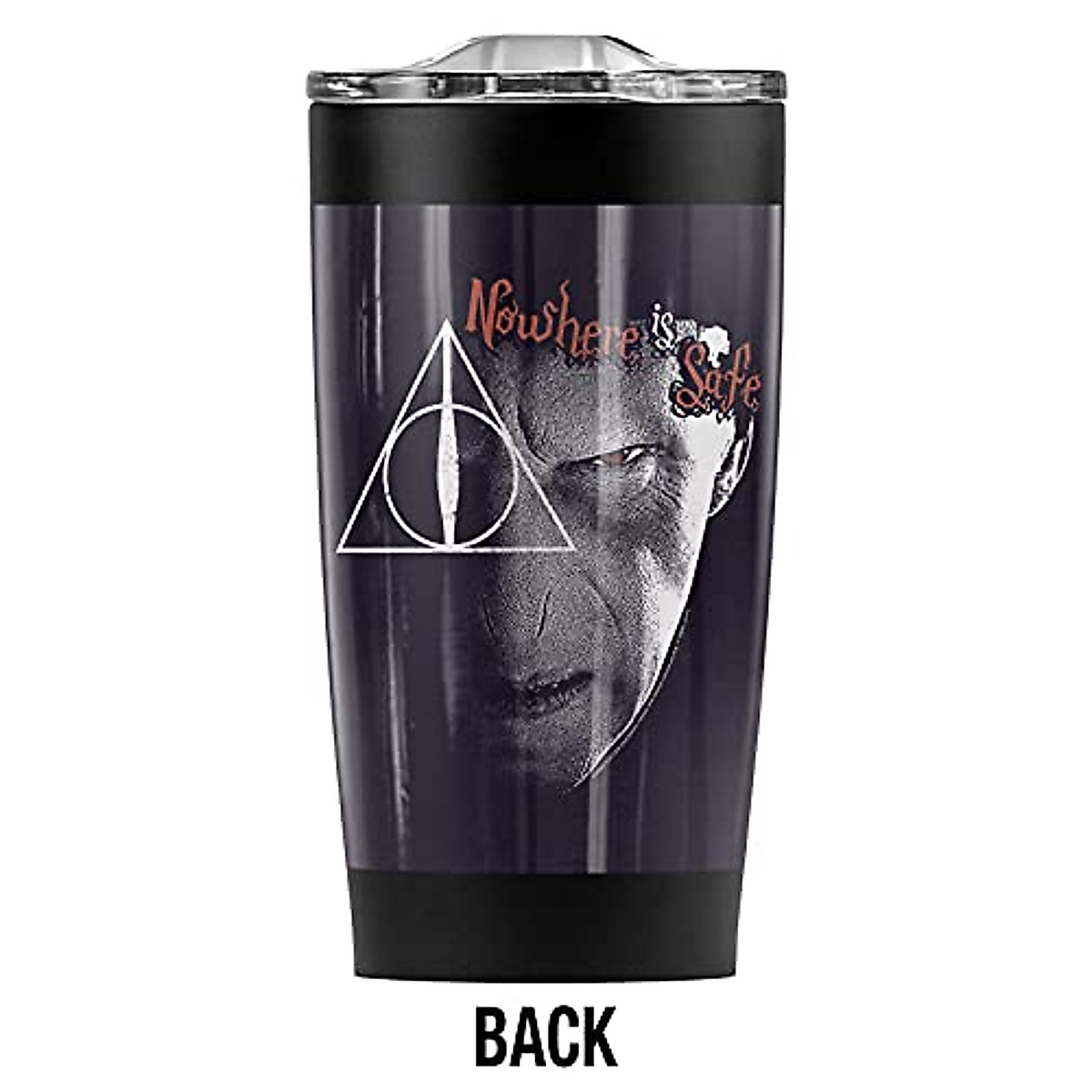 Harry Potter Voldemort Nowhere Is Safe Stainless Steel Tumbler 20 oz Coffee Travel Mug/Cup, Vacuum Insulated & Double Wall with Leakproof Sliding Lid | Great for Hot Drinks and Cold Beverages