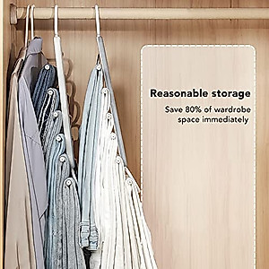 Space Saving Pants Hangers, 6 Layers Folding Multifunctional Pants Rack Hanger Stainless Steel Hangers for Closet Trousers Scarves Clothes Organization, 11.8x11.4x2.6 (White)