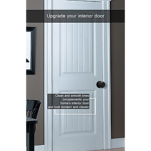 goldenwarm Black Door Knobs Interior, Matte Black Keyless Privacy Door Knob, Black Bedroom Door Knobs, Black Door Knobs Interior Bulk, Indoor Bathroom Door Knob(6 Pack, Matte Black)