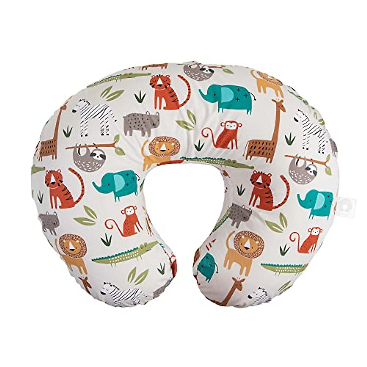 Boppy Original Support Nursing Pillow, Neutral Jungle, Ergonomic Breastfeeding, Bottle Feeding, and Bonding, Firm Hypoallergenic Fiber Fill, Removable Cover, Machine Washable