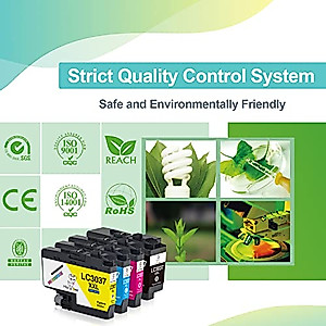 Miss Deer Compatible LC3037 Ink Cartridges High-Yield Replacement for Brother LC 3037 XXL LC-3037XXL LC3037BK for MFC-J6945DW MFC-J6545DW MFC-J5845DW MFC-J5945DW (Black Cyan Yellow Magenta, 4 Packs)