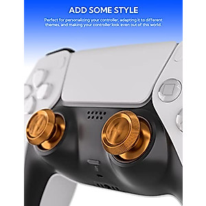 Avericht Metal Thumbsticks for PS5 Controller, Aluminum Joystick Replacement Kit for Dualsense Controller Accessories (Gold)