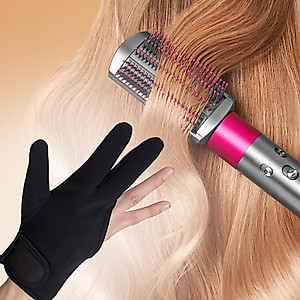 Comanlai Professional Heat Resistant Gloves for Hair Styling - 3 Finger Mittens Curling Wand Glove Barber Glove Reusable Hair Dye Heat Protector Glove Protection Gloves